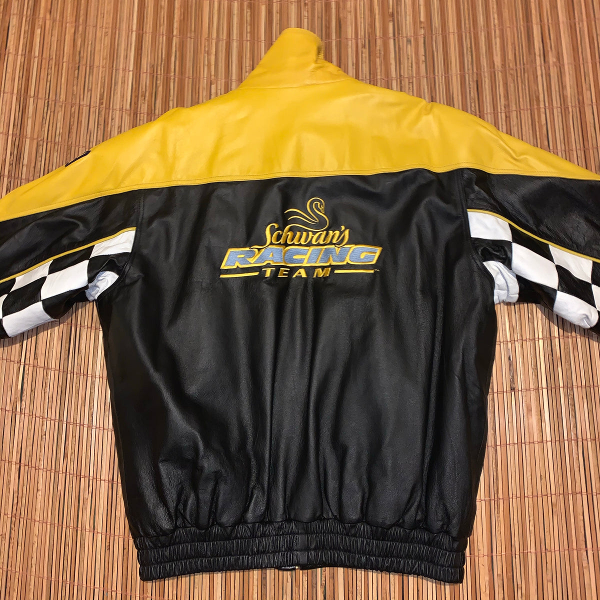 L - Schwan’s Racing Team Leather Jacket – Twisted Thrift